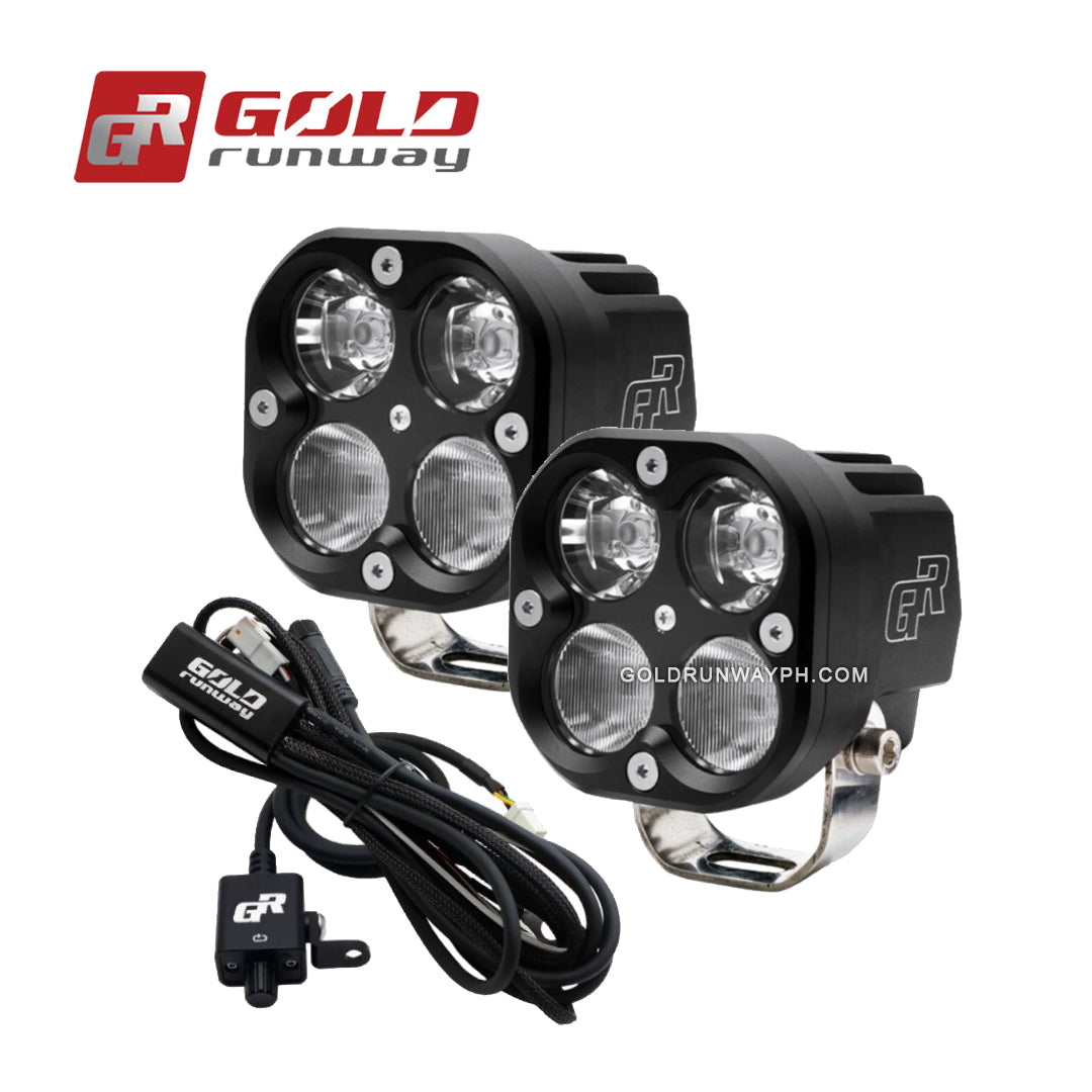 Gold Runway GR-X4 Combo 40W 6000K 4200LM Motorcycle Lights – Gold ...