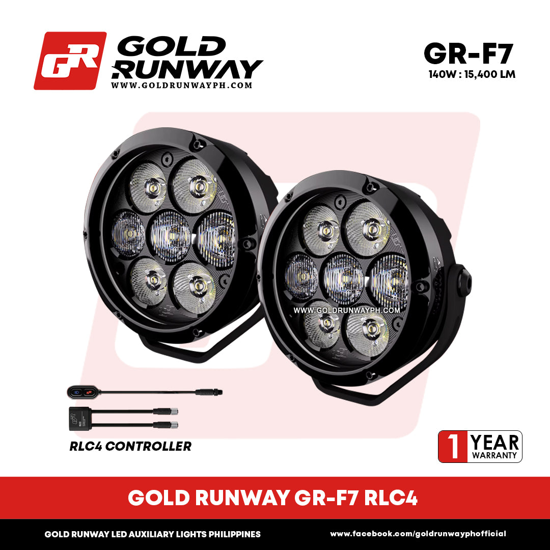 Gold Runway GR-F7 RLC4 140W 6300K 11000LM Motorcycle Lights – Gold ...