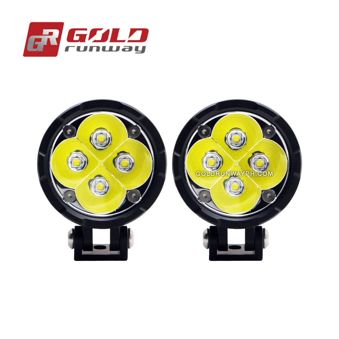 Gold Runway GR-CR4 Spot 35W 6000K 3800LM Motorcycle Lights – Gold ...