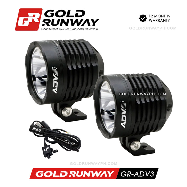 Gold Runway GR-70X Combo 70W 6000K 7500LM Motorcycle Lights – Gold ...