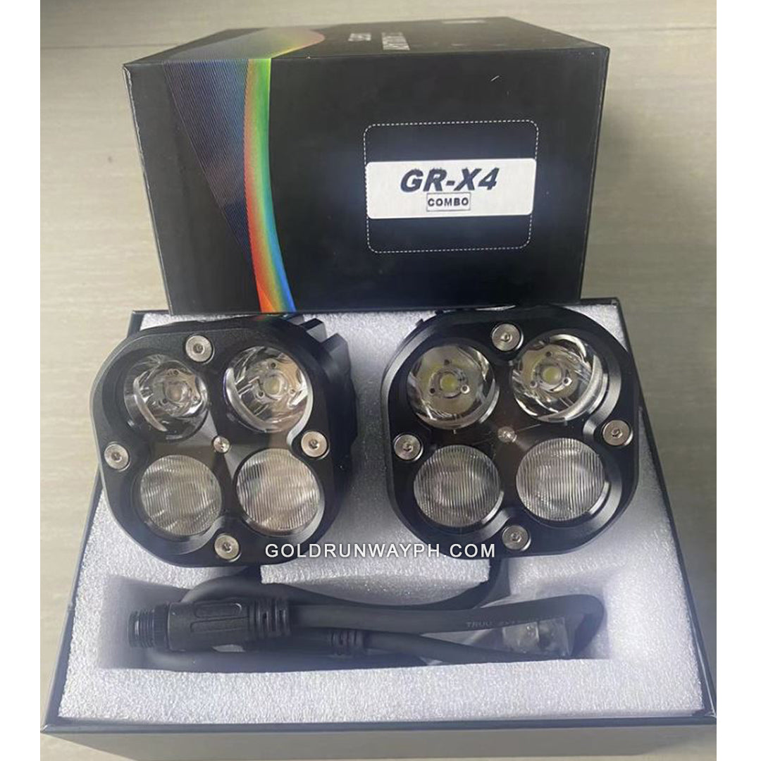 Gold Runway GR-X4 Combo 40W 6000K 4200LM Motorcycle Lights – Gold ...